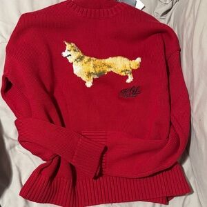 Ralph Lauren | Sweaters | Ralph Lauren Red Crewneck Sweater With Corgi ...